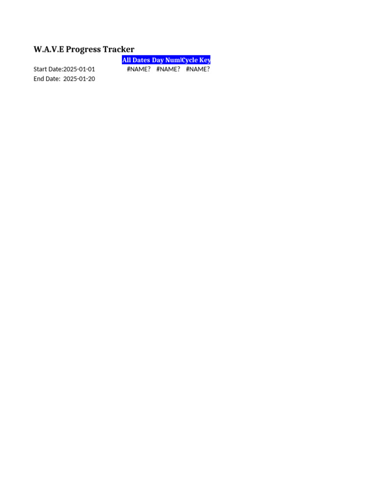 WAVE Progress Tracker Dynamic | PDF