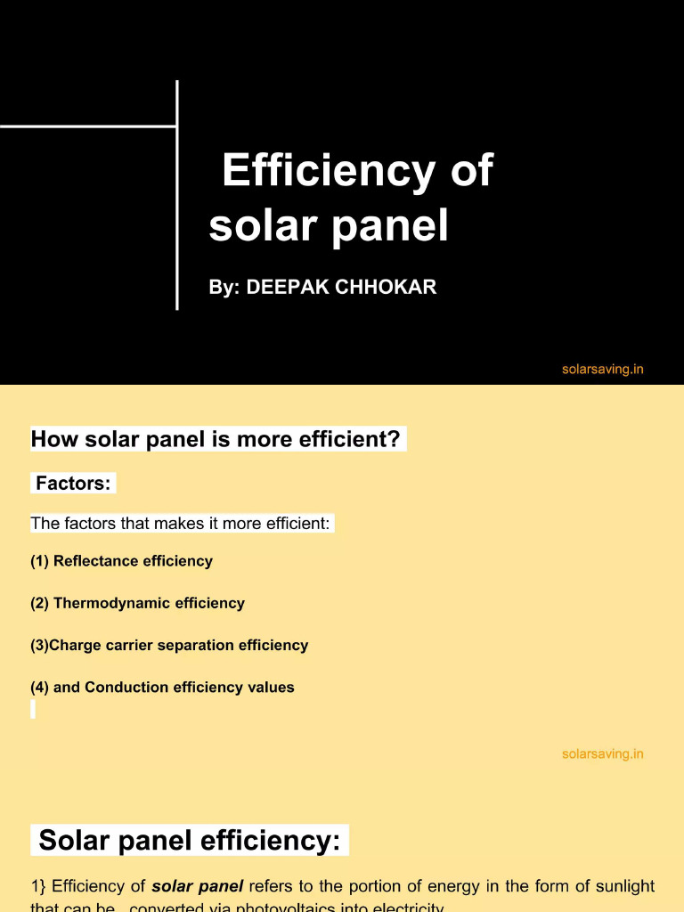 Solar Efficiency | PDF