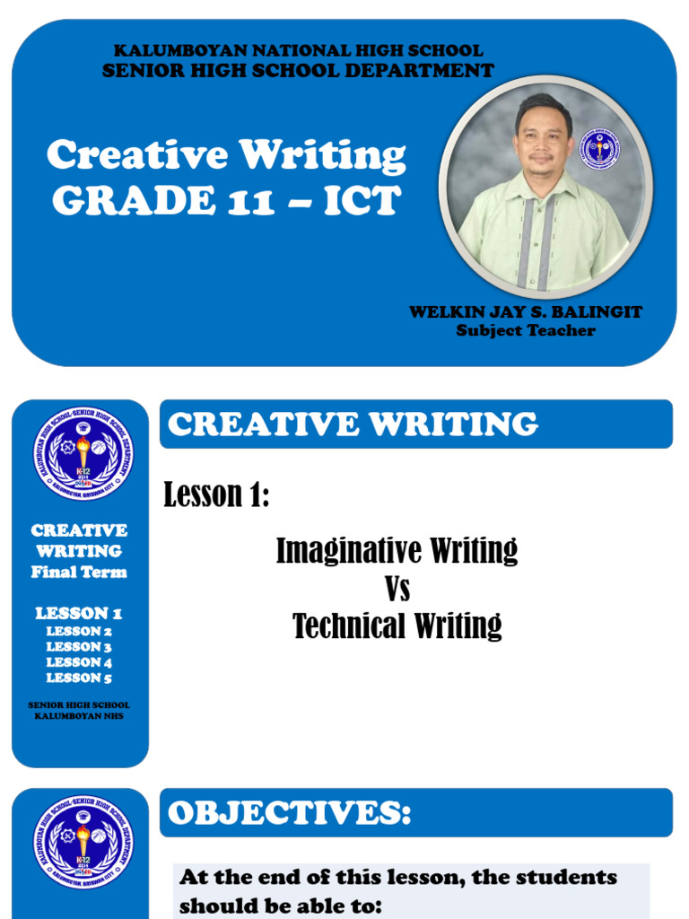 Creative Writing Lesson 1 | PDF | Writing