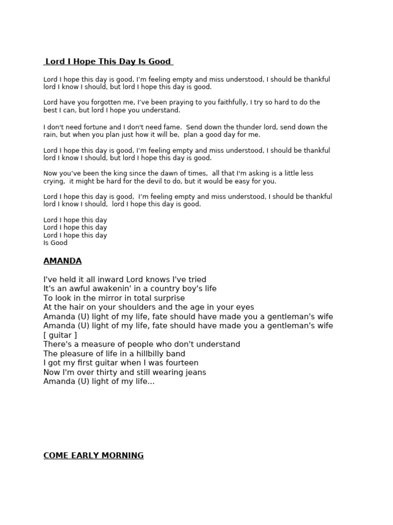 Don William Song - Lyrics | PDF | God In Christianity