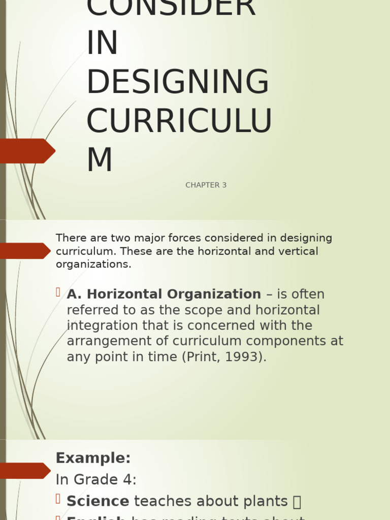 Things to Consider in Designing Curriculum | PDF | Curriculum | Learning
