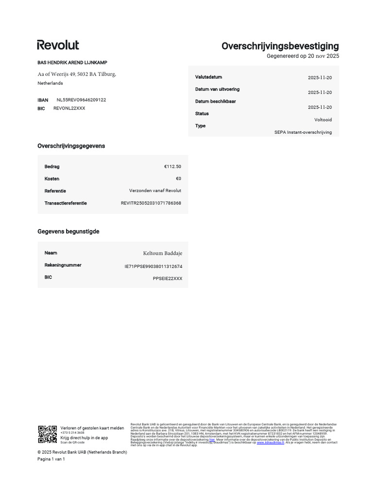 Transaction Confirmation Report - NL NL - 15ff64 | PDF