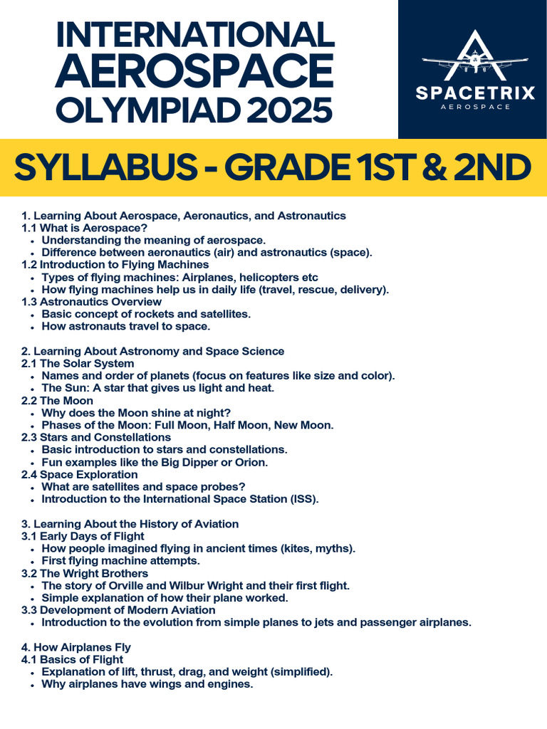 IAO Syllabus Grade 1st 2nd 1 | PDF
