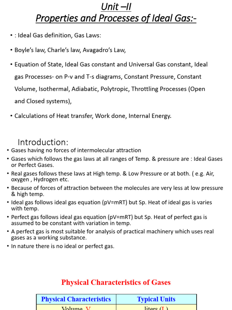 Ideal Gas Properties and Laws Explained | PDF | Gases | Pascal (Unit)
