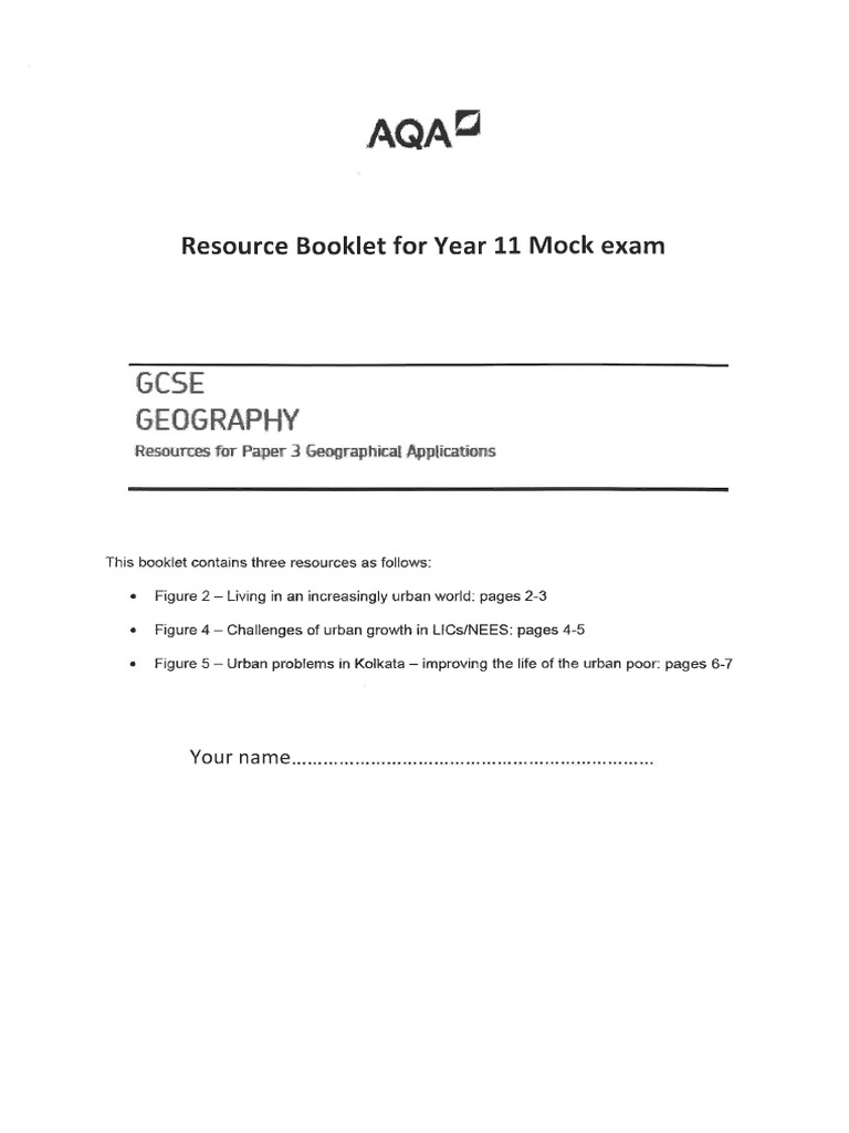 Resource Booklet For Mocks | PDF