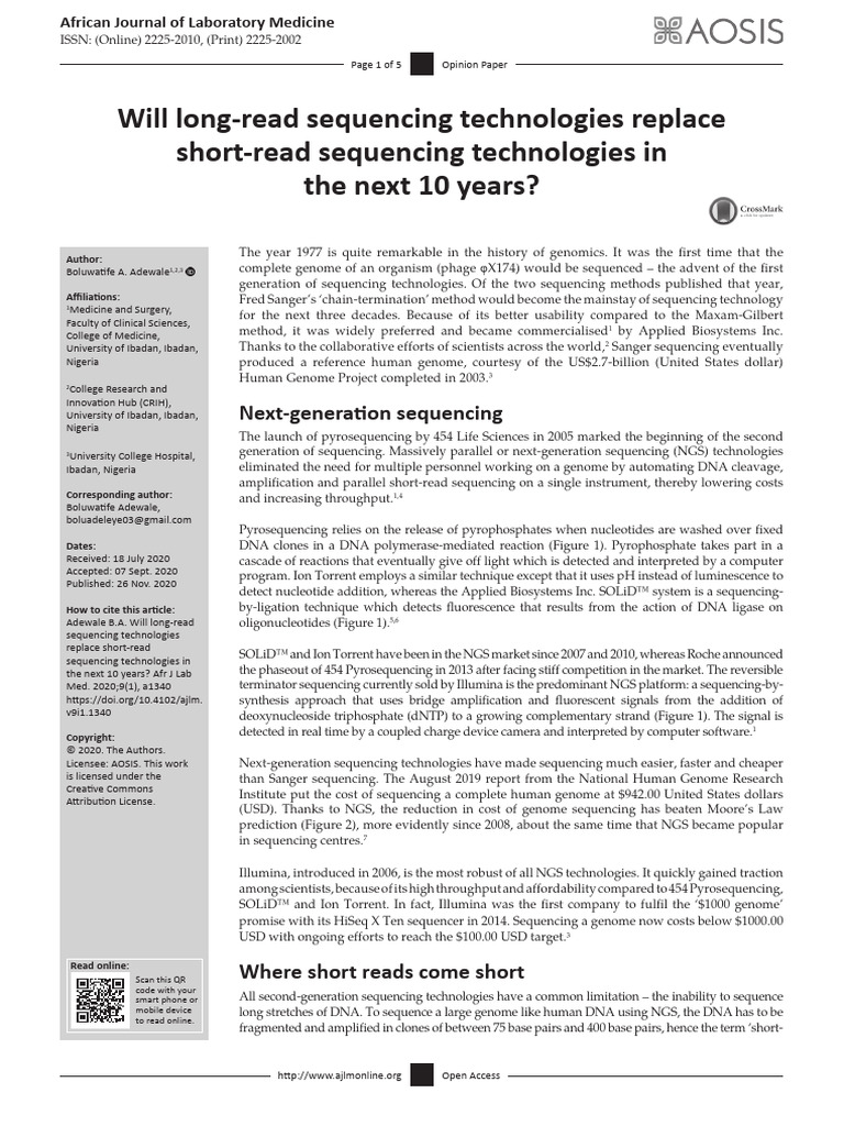 Long-Read vs. Short-Read Sequencing | PDF | Dna Sequencing | Dna