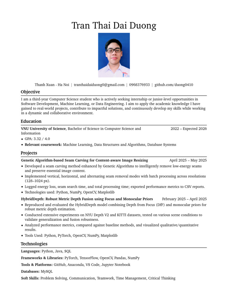 CV TranThaiDaiDuong | PDF