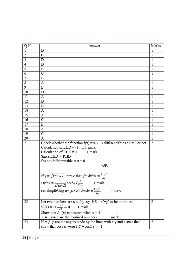 Mathematics Model Question Paper 2025-26 | PDF | Perpendicular | Area