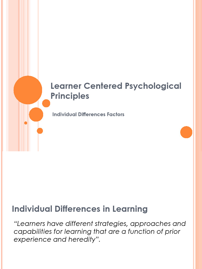Individual Differences in Learning Strategies | PDF | Learning ...