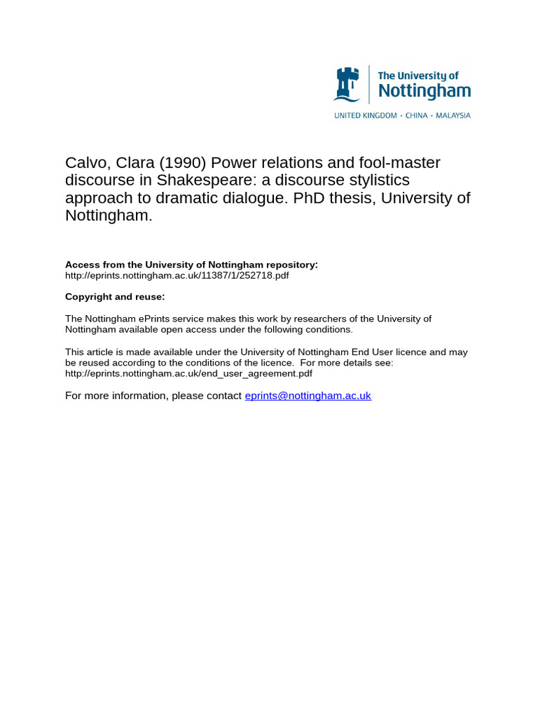 Calvo, Clara (1990) Power Relations and Fool-Master | PDF | Jester ...