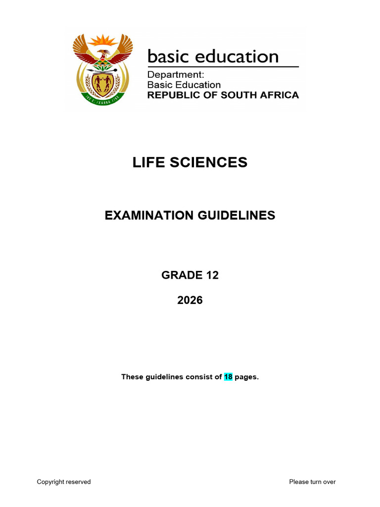Grade 12 Life Sciences Exam Guidelines | PDF | Rna | Dna