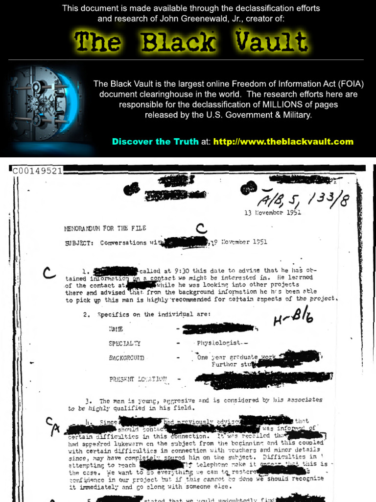 The Black Vault: FOIA Document Hub | PDF