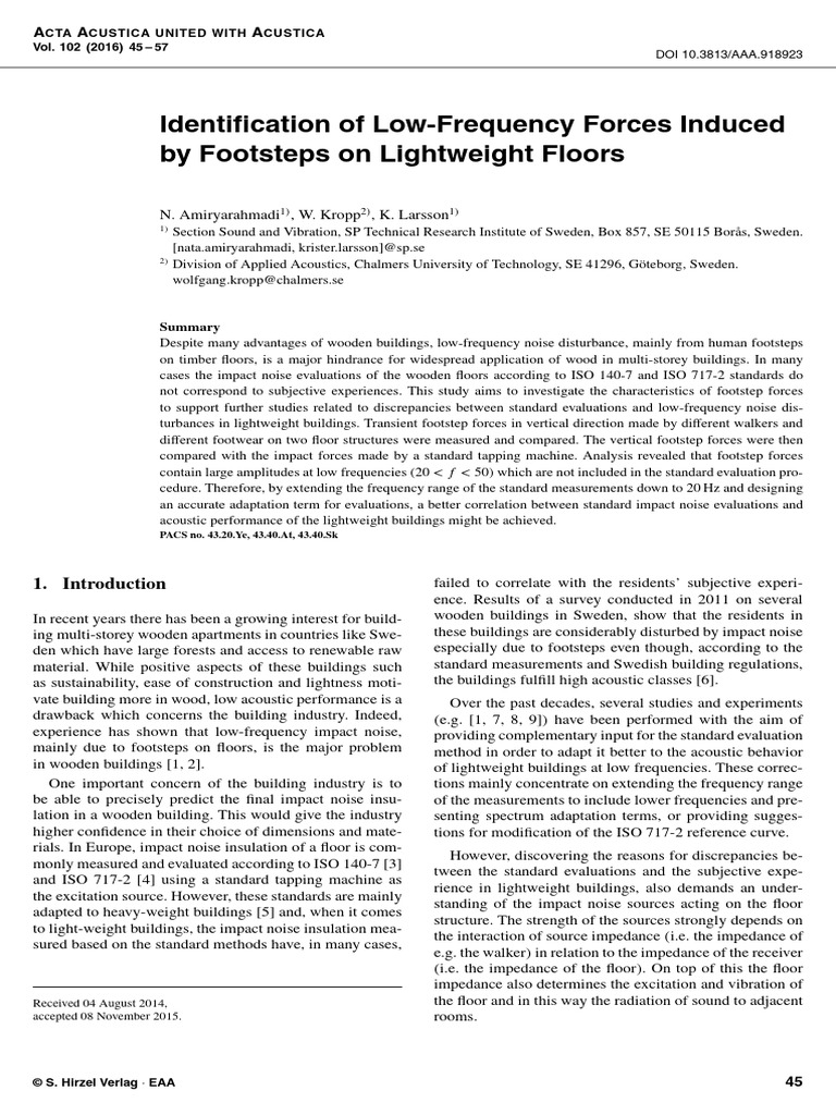 Low-Frequency Footstep Noise Analysis | PDF | Noise | Classical Mechanics