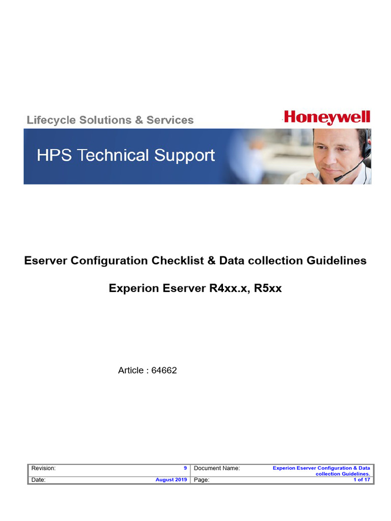 Experion Eserver Setup & Data Guidelines | PDF | Internet Explorer ...