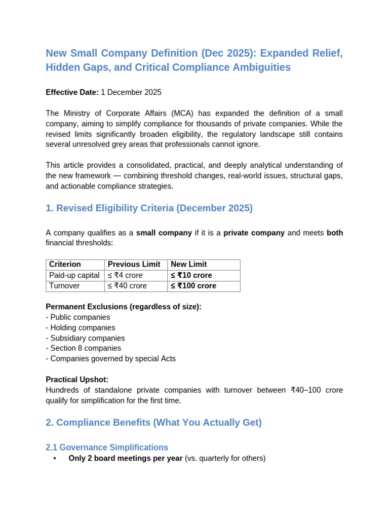 New Small Company Definition & Compliance Guide | PDF | Business ...