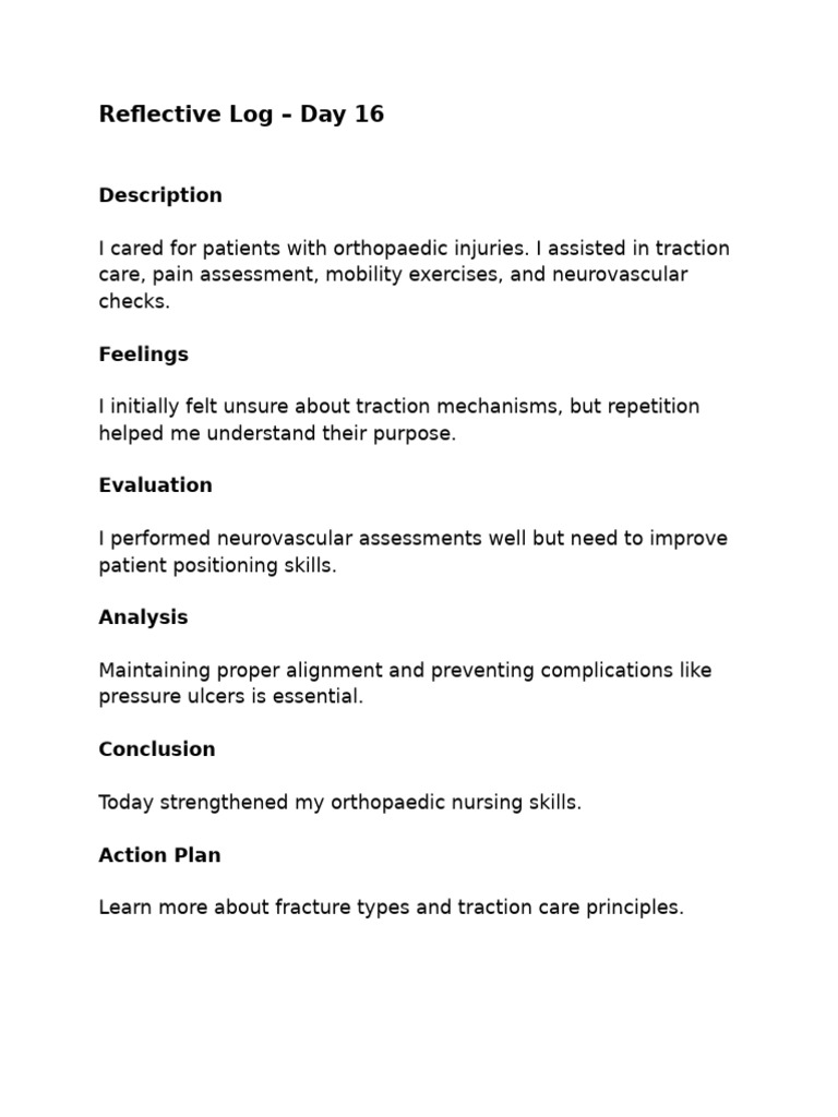 Reflective Log 16 | PDF