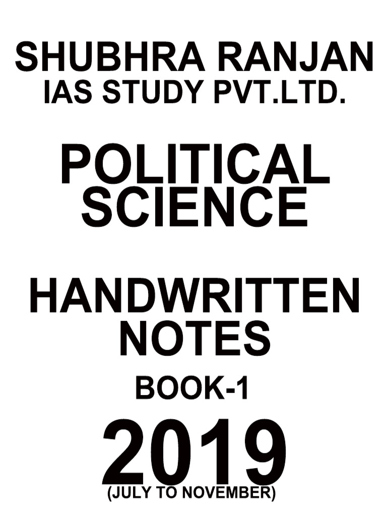 SHUBHRA POL SCIENCE 2019 BOOK 1 FINAL | PDF