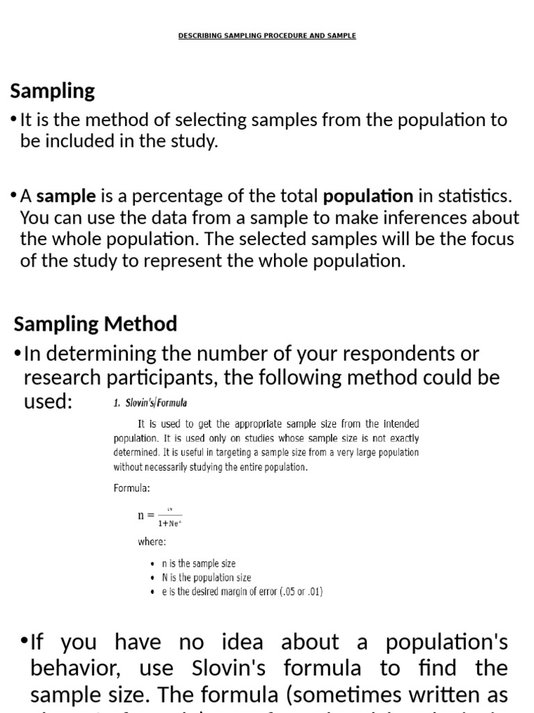 Sampling Procedures and Techniques Explained | PDF | Sampling ...