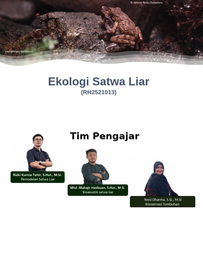 Pertemuan 1 - Kontrak Kuliah Dan Ruang Lingkup Ekologi Satwa Liar | PDF