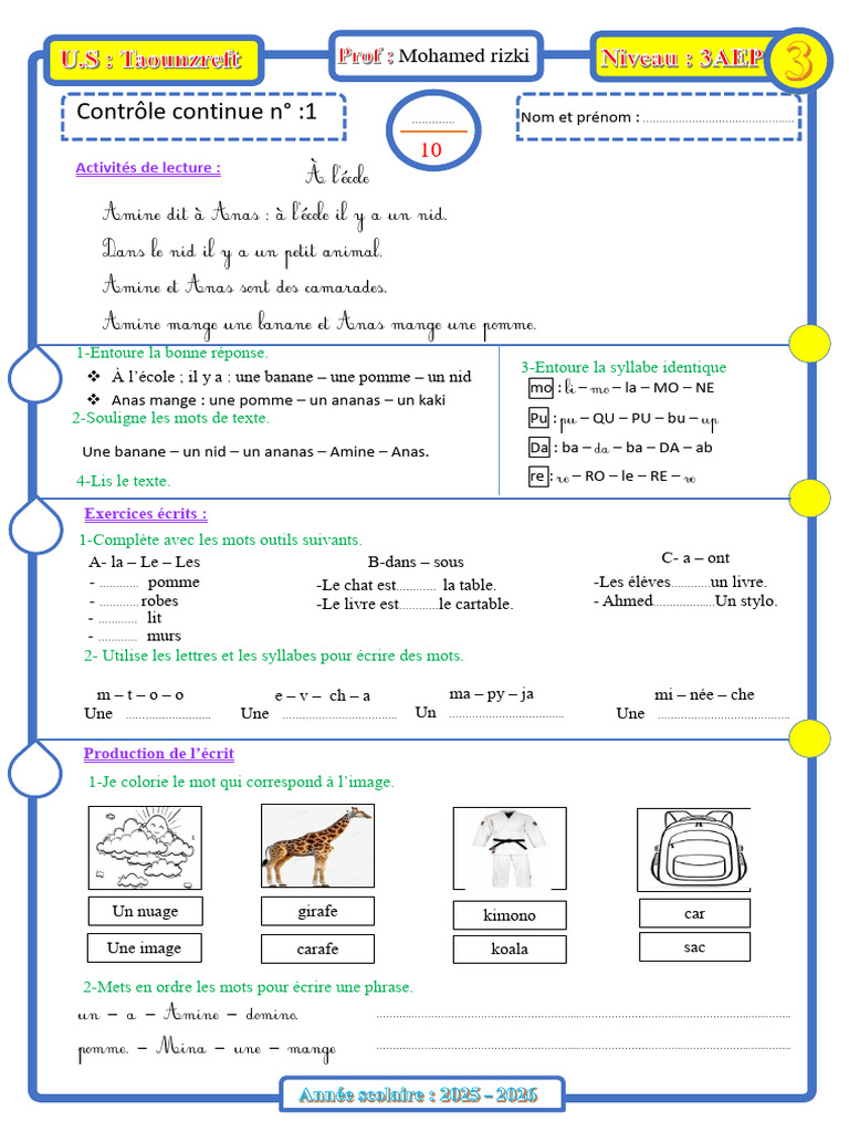Activités de lecture et écriture pour enfants | PDF