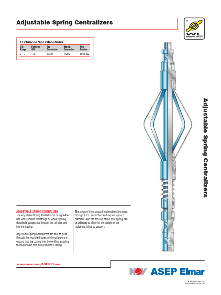 Adjustable Spring Centralizer Overview | PDF
