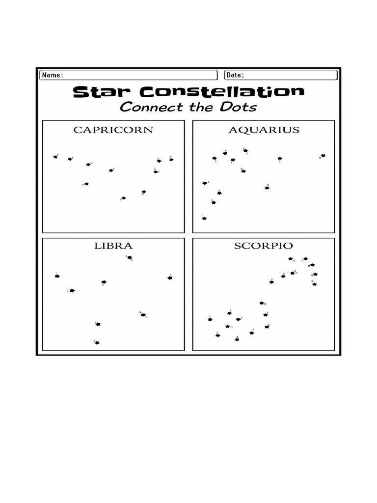 Printable Star Constellation Connect The Dots Worksheet 12920 127163 ...