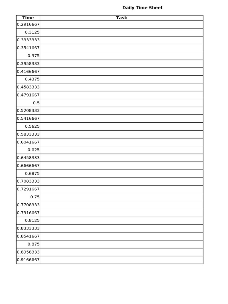Daily Time Sheet | PDF