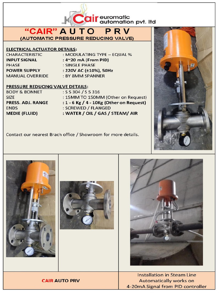 Motorized Pressure Reducing Valve (Auto PRV) | PDF