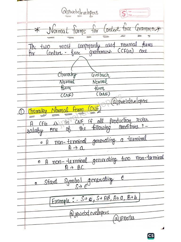 Normal Forms in Toc | PDF