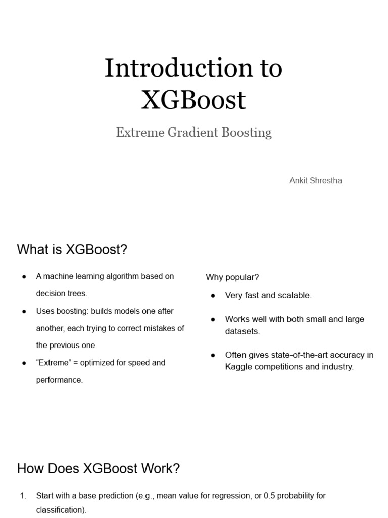 XG Boost Presentation | PDF | Errors And Residuals | Data Analysis