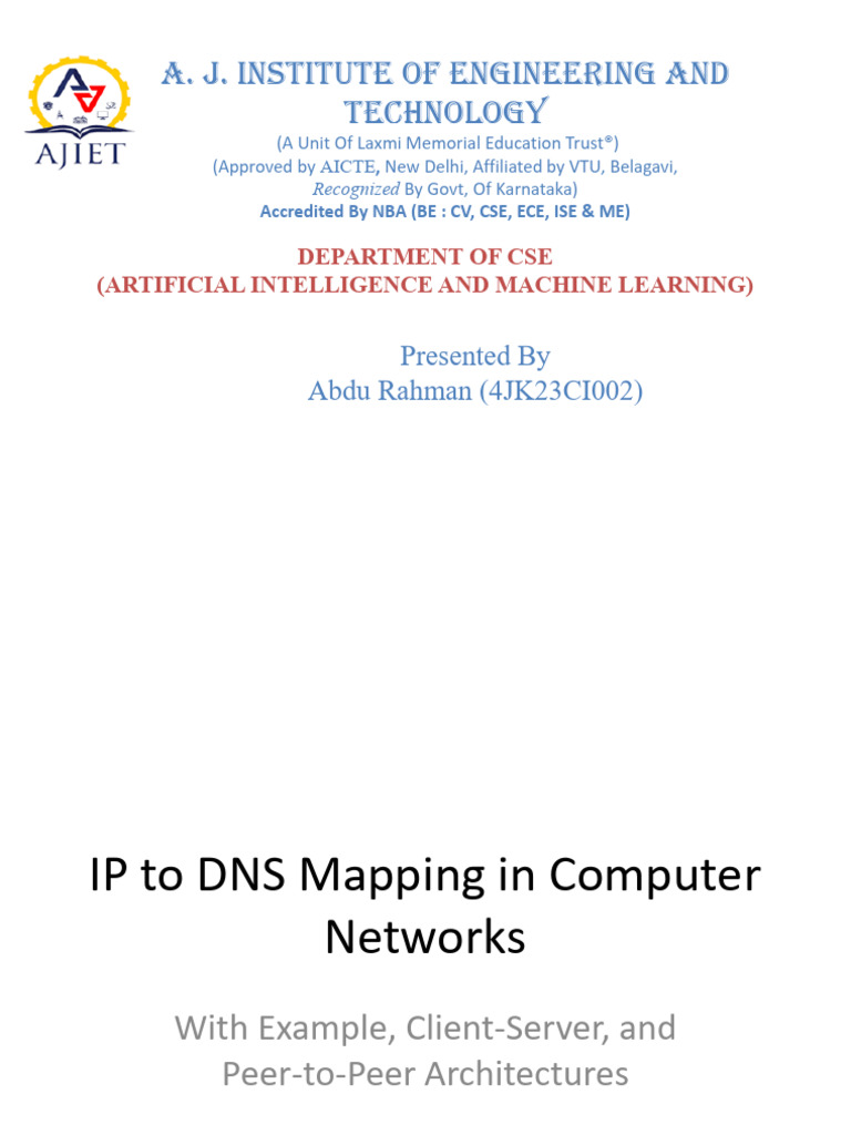 IP to DNS Mapping in Networks | PDF | Domain Name System | Peer To Peer