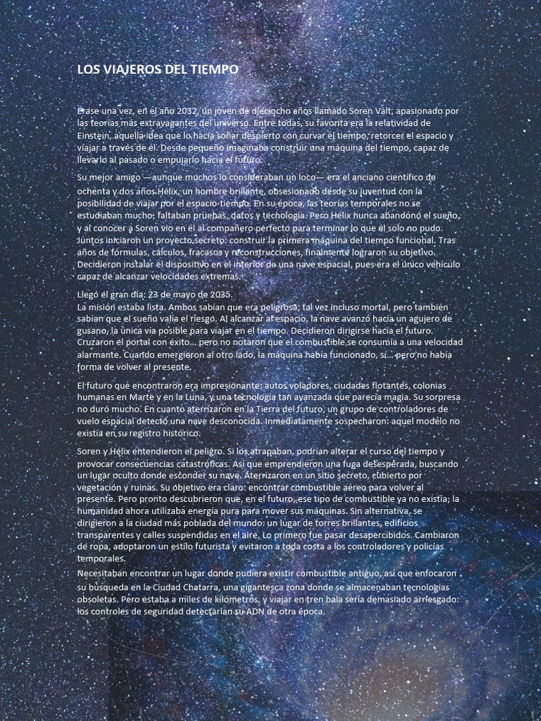 LOS VIAJEROS DEL TIEMPO-Alexander Vivas y Paúl Guanotasig | PDF | Viaje ...