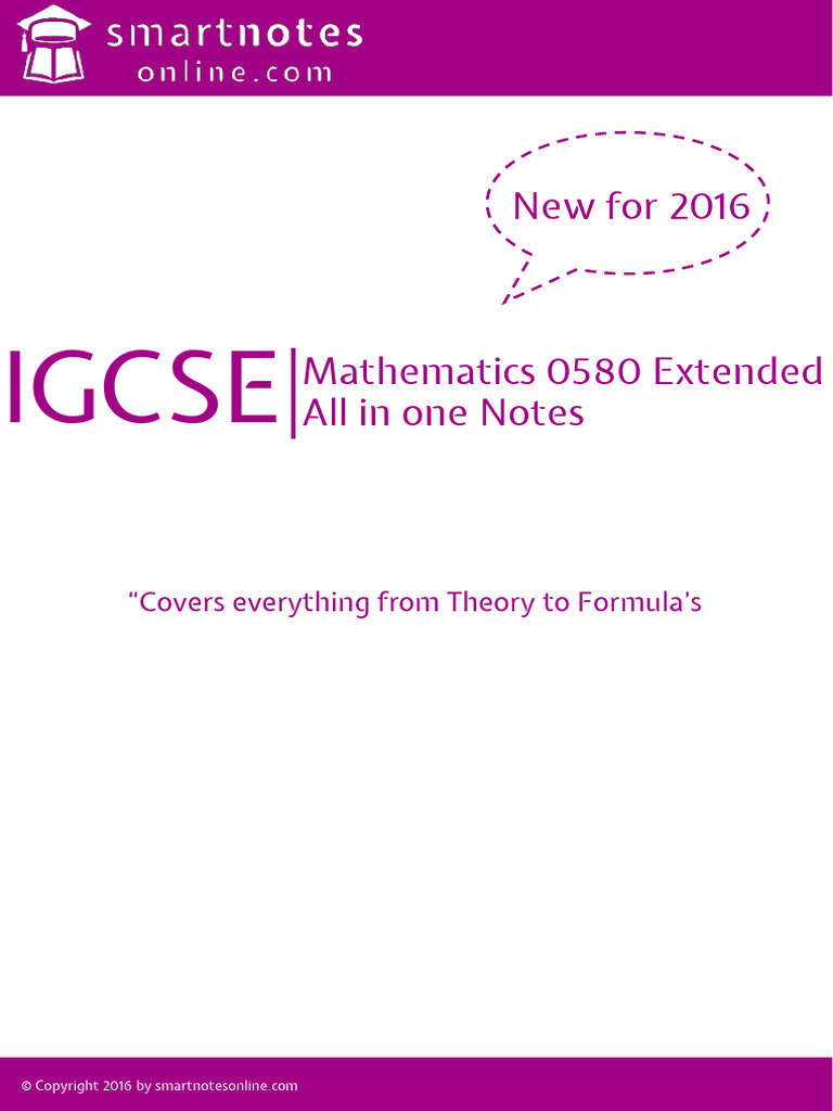 Math 0580 Notes and Formulas | PDF