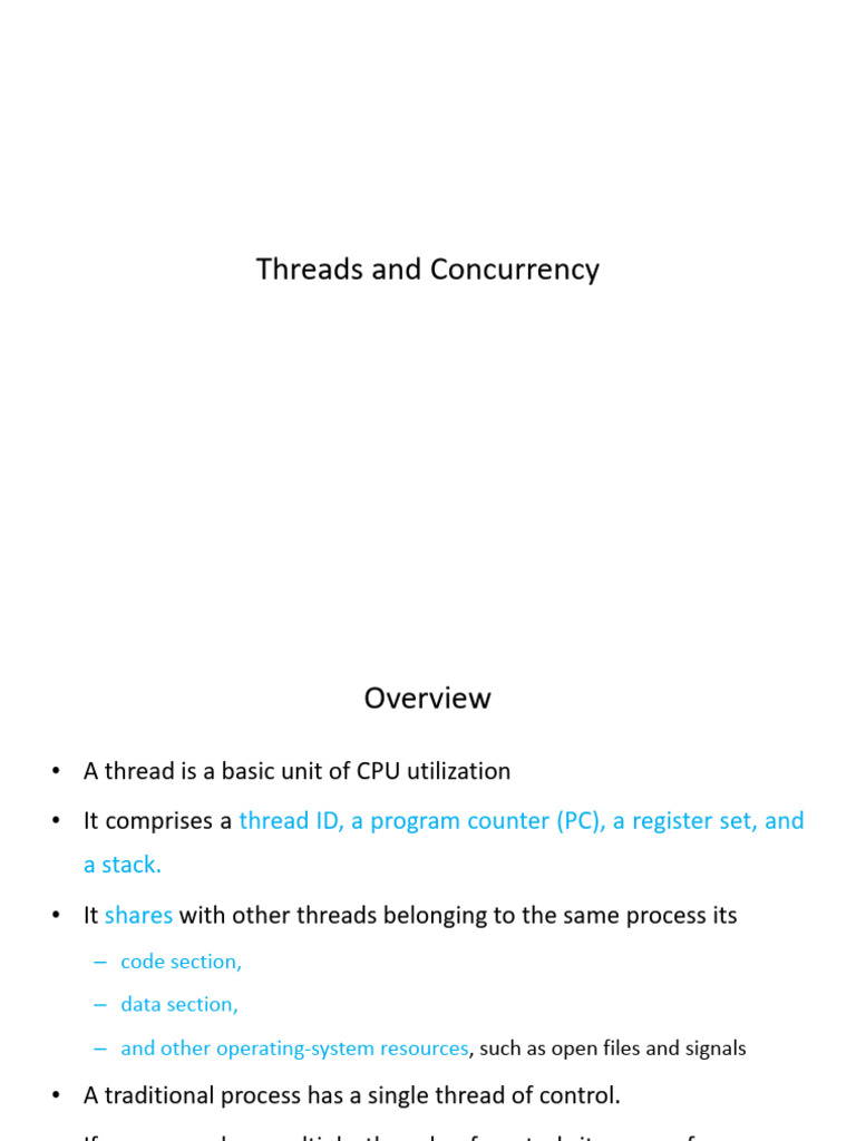 Unit 1c Threads | PDF | Thread (Computing) | Process (Computing)