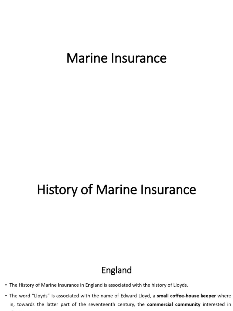 History and Overview of Marine Insurance | PDF | Insurance | Reinsurance