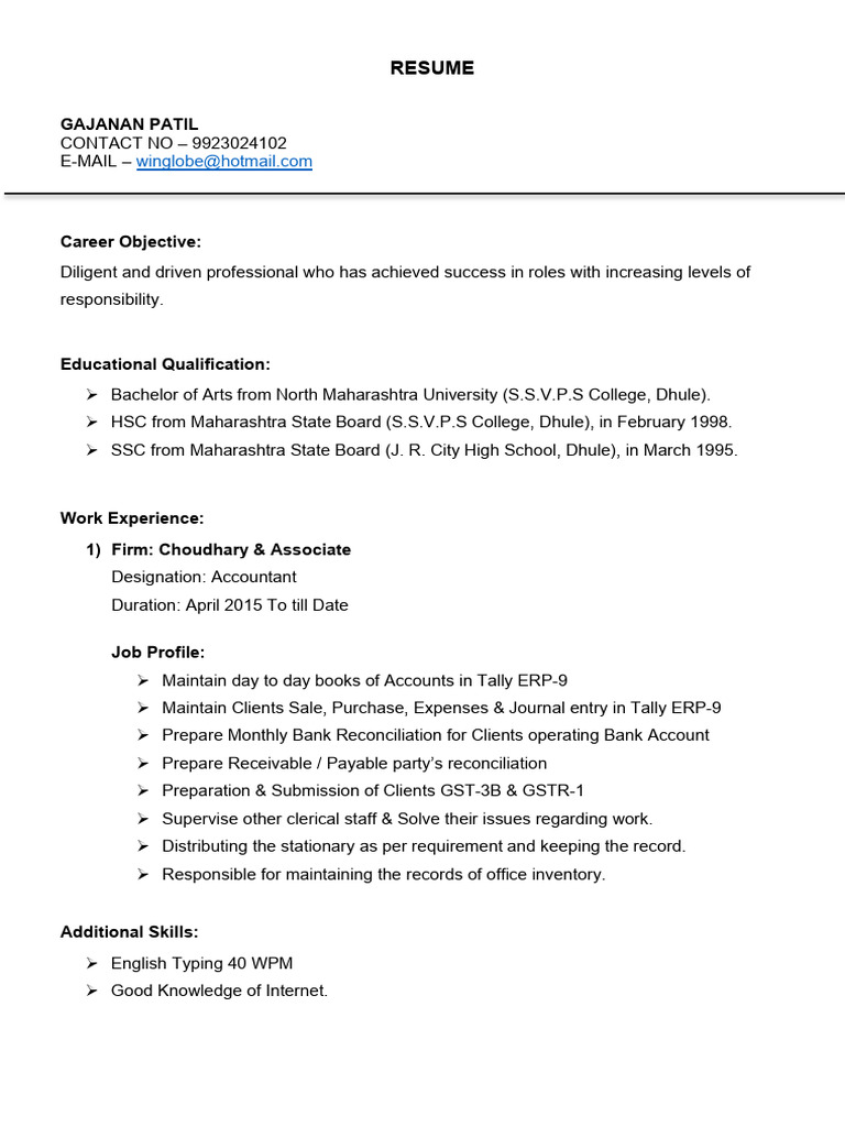 Resume 035704 | PDF