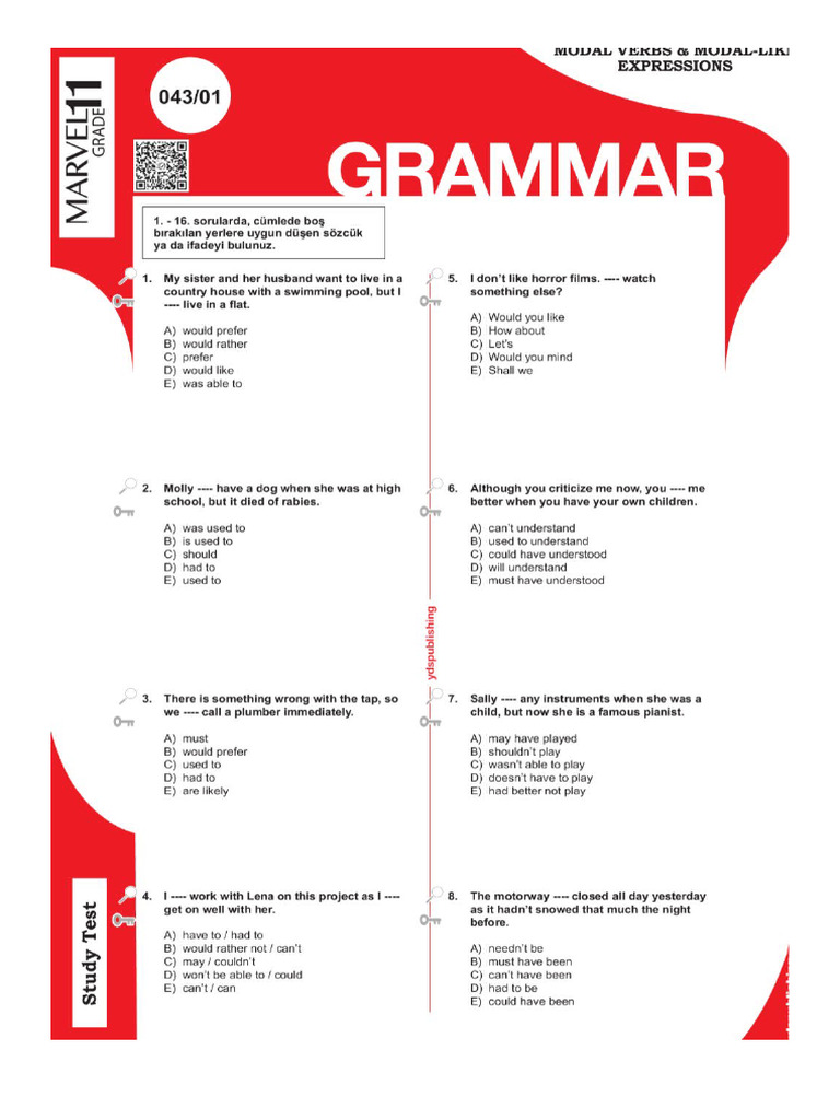 Marvel Grade 11 Modals | PDF
