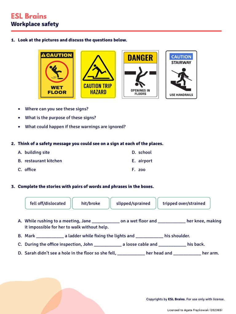 ESL Brains Workplace Safety SV 2681 | PDF