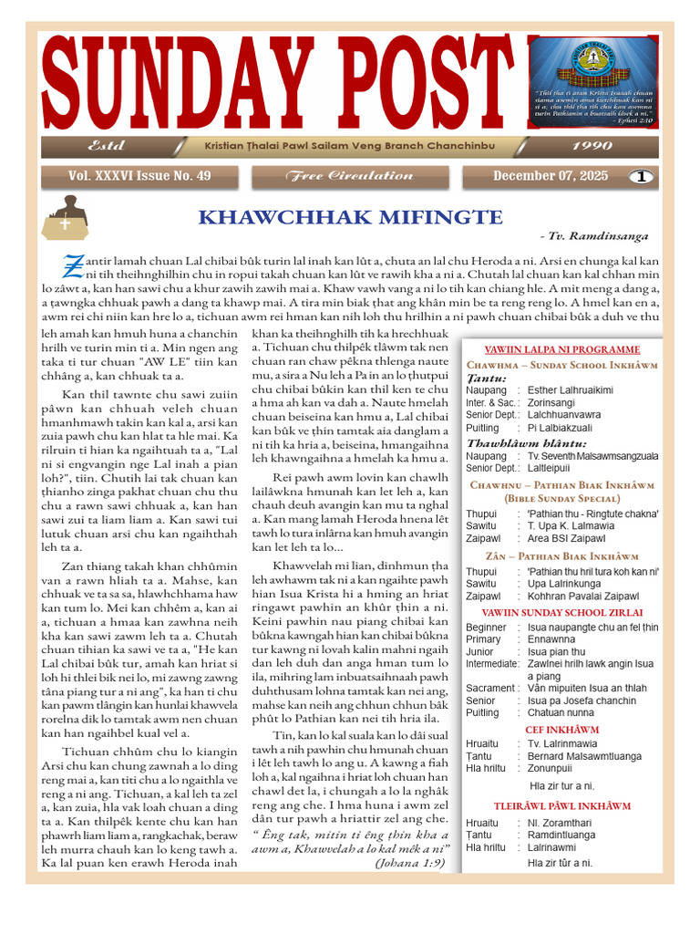 Sunday Post 7.12. 2025 | PDF