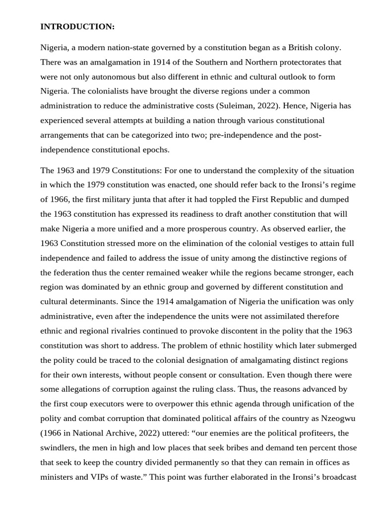 Comparative Studies of Pre and Post 1999 Constitution | PDF | Nigeria ...