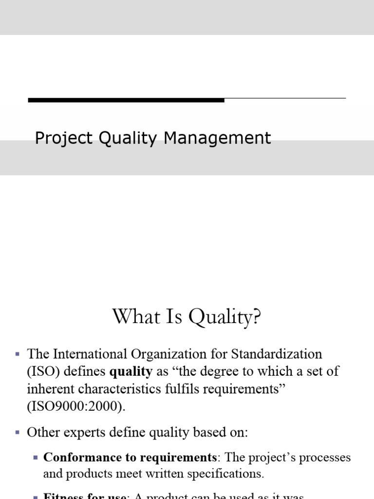 Project Quality Management | PDF | Audit | Quality Assurance