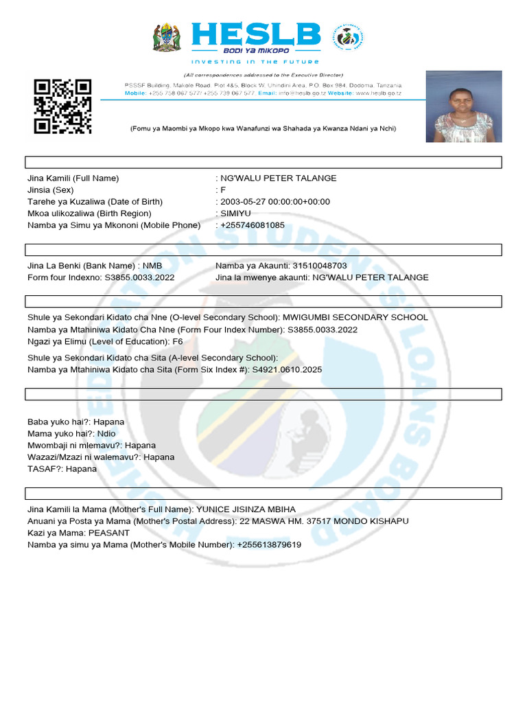 Complete Application Form | PDF