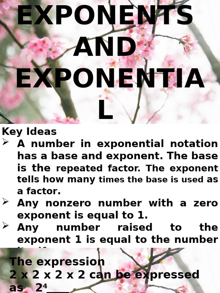 Exponents and Exponential Notation | PDF
