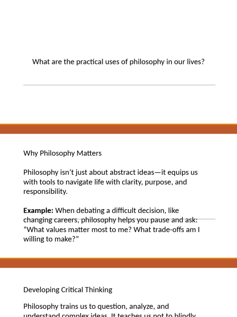What Are The Practical Uses of Philosophy in Our Lives | PDF ...