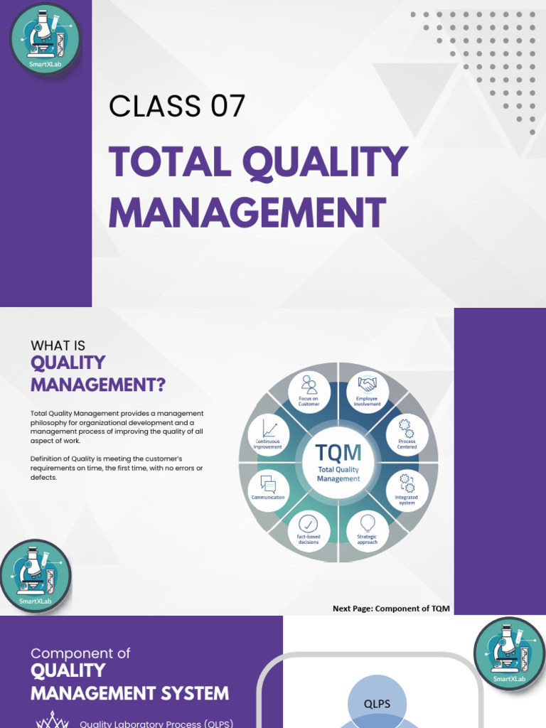 Total Quality Management Overview | PDF | Quality Assurance | Accuracy ...