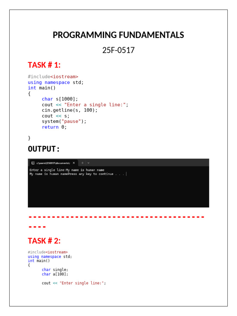 Programming Fundamentals | PDF