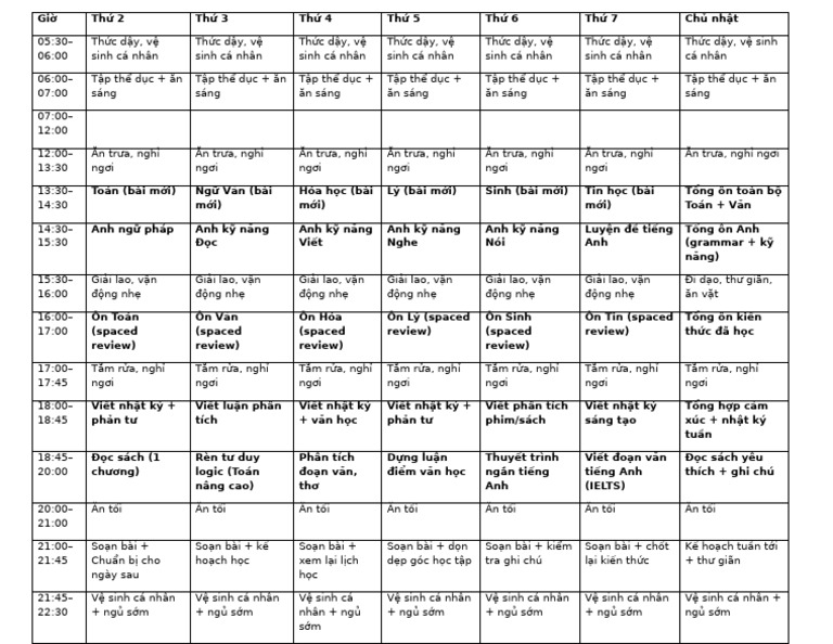 Time Table | PDF