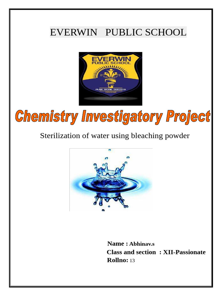 Sterilization of Water Using Bleaching Powder[1] | PDF | Water Purification | Bleach