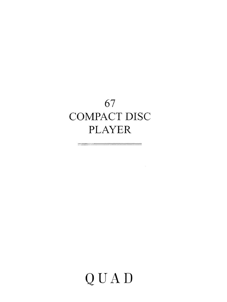 Quad 67 CDP Owners Manual | PDF