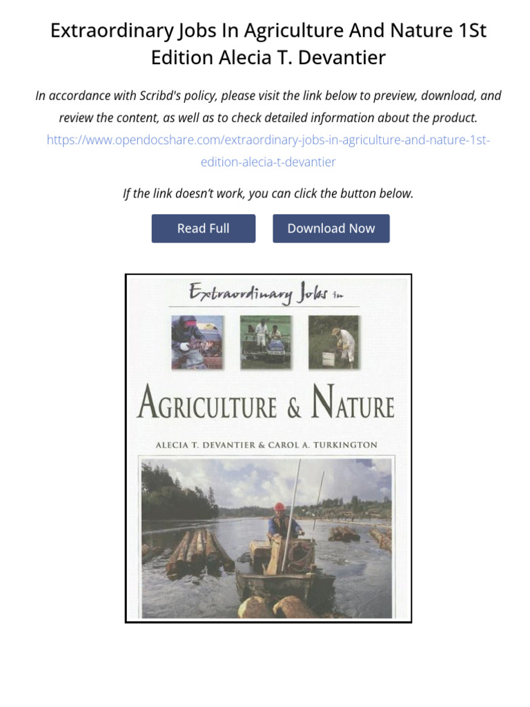 Extraordinary Jobs in Agriculture and Nature 1st Edition Alecia T ...